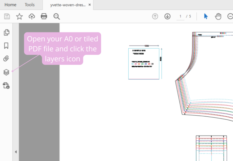Layers – How to select single sizes in multi-size patterns – Sewing ...