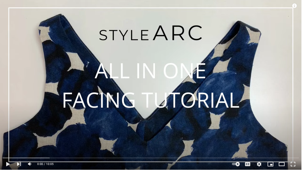 Facing – All in one neck and armhole facing – Sewing Tutorials – Style Arc