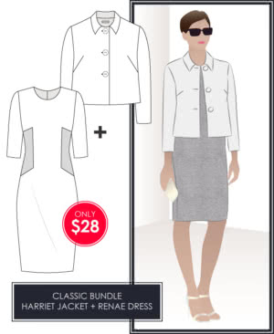 Harriet Jacket + Renae Dress Outfit – Sewing Pattern Outfits – Style Arc