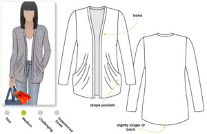 Simone Knit Cardigan Sewing Pattern – Casual Patterns – Style Arc