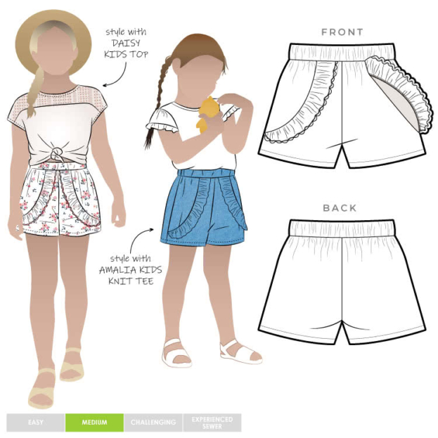 Alice Kids Short Sewing Pattern Multi-Size – Casual Patterns – Style Arc
