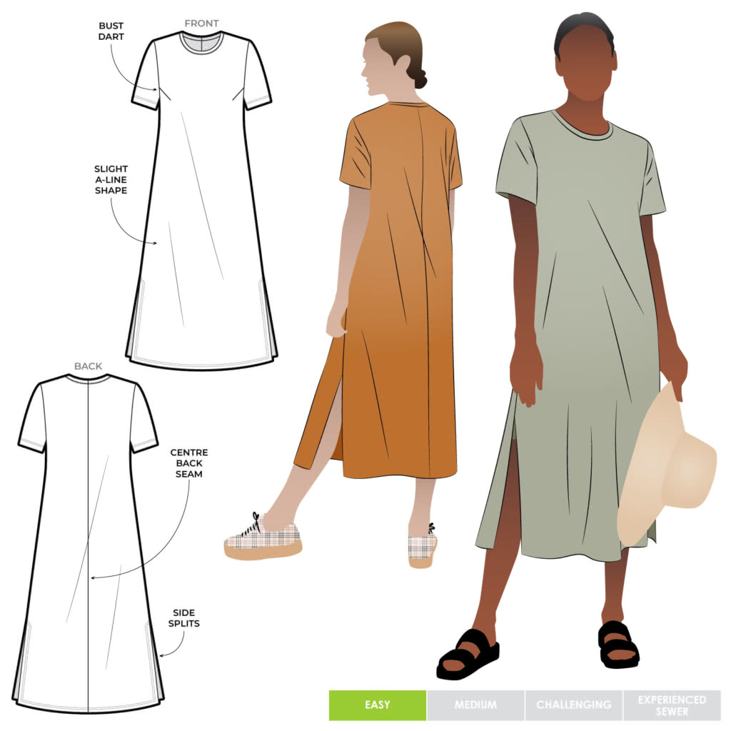 Blanche Knit Dress Sewing Pattern – Casual Patterns – Style Arc