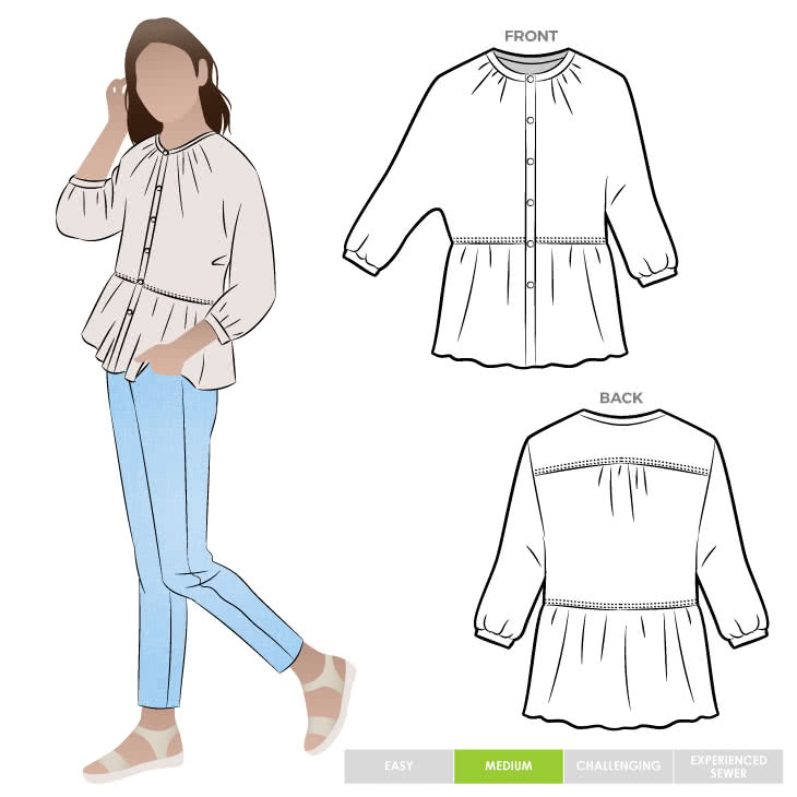 Blossom Woven Top Sewing Pattern – Cardigan & Top Sewing Patterns ...