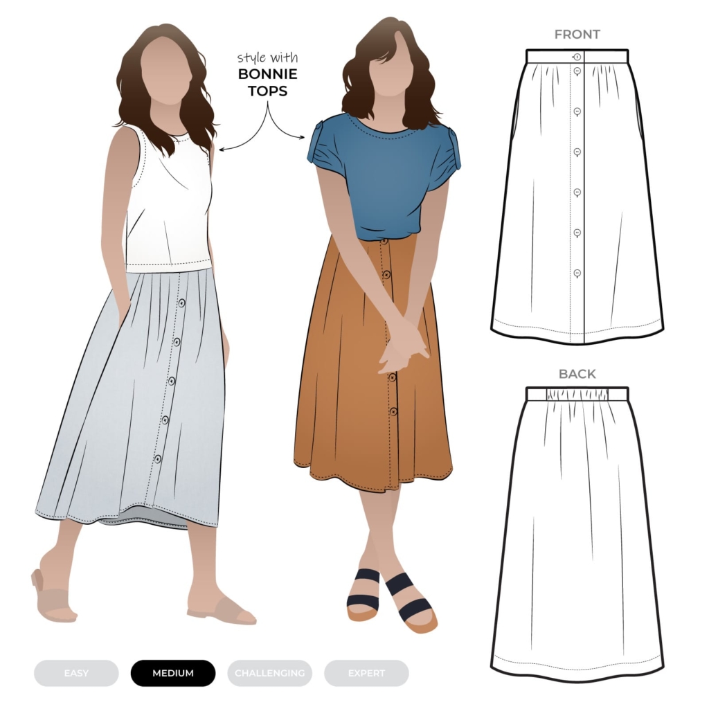 Bonnie Woven Skirt Sewing Pattern – Casual Patterns – Style Arc