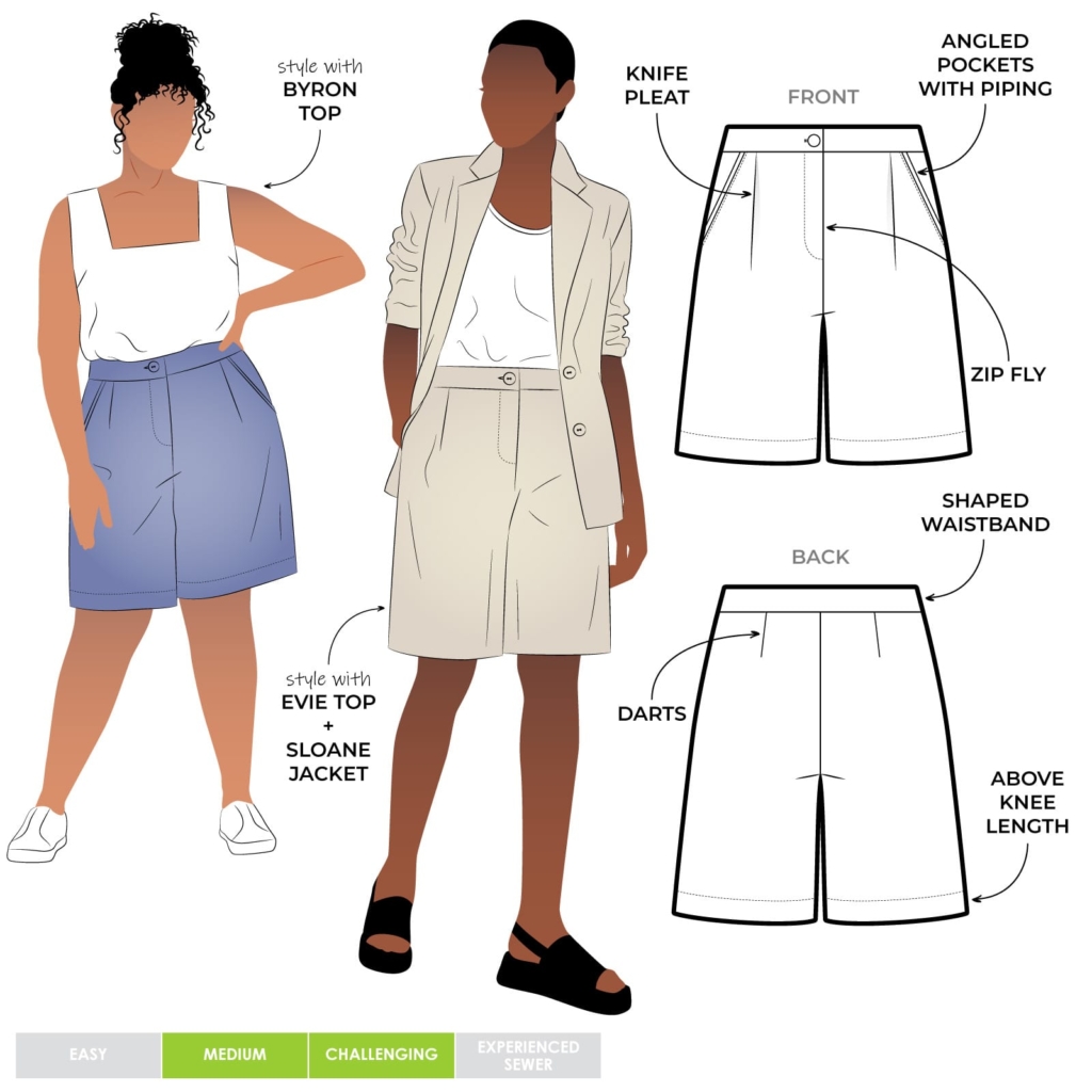 Braxton Woven Short Sewing Pattern – Casual Patterns – Style Arc