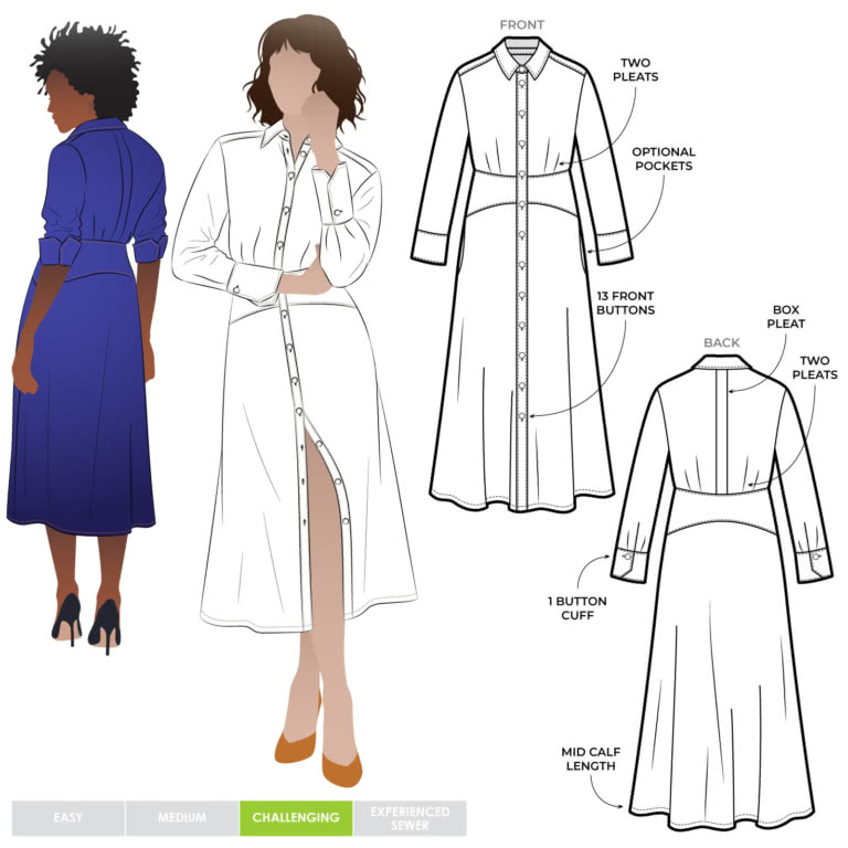 Christina Woven Dress Sewing Pattern – Casual Patterns – Style Arc