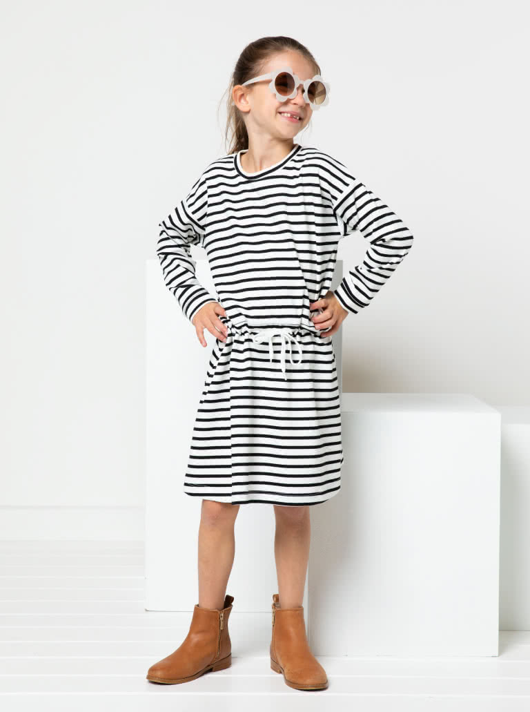 Clara Kids Knit Dress Sewing Pattern Multi-Size – Dress Sewing Patterns ...
