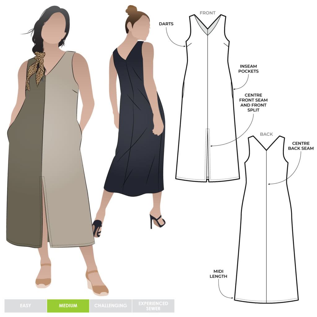 Esther Woven Dress Sewing Pattern – Semi-formal Patterns – Style Arc
