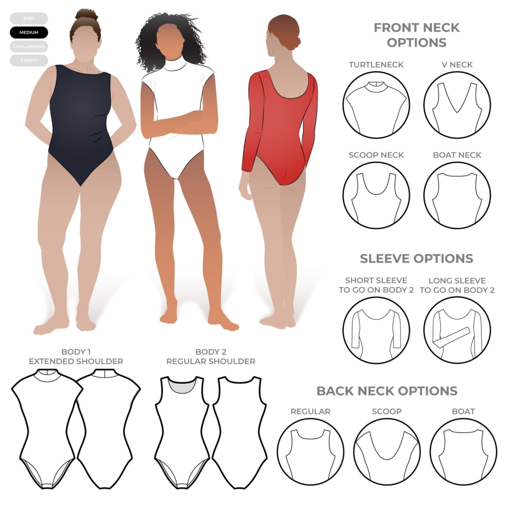 Farrah Knit Bodysuit – Casual Patterns – Style Arc