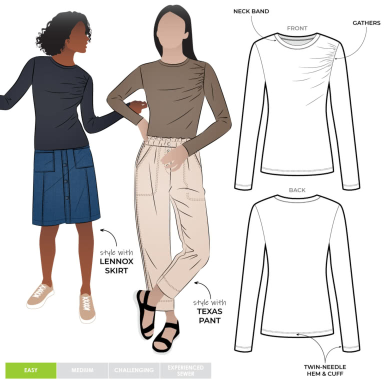 Glenda Knit Top Sewing Pattern – Cardigan & Top Sewing Patterns – Style Arc