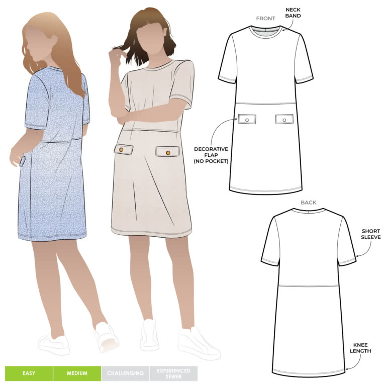 Ines Knit Dress Sewing Pattern – Casual Patterns – Style Arc