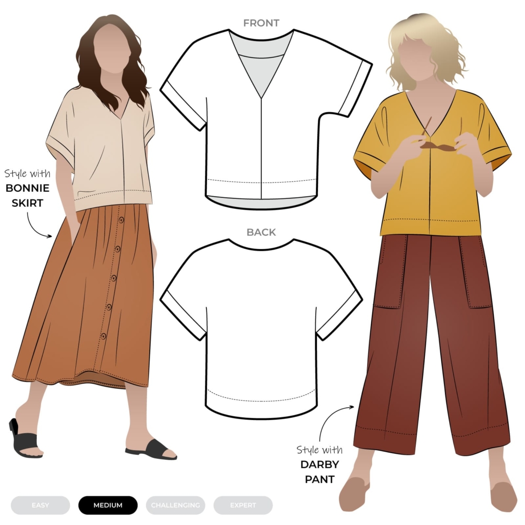 Joan Woven Top Sewing Pattern – Casual Patterns – Style Arc