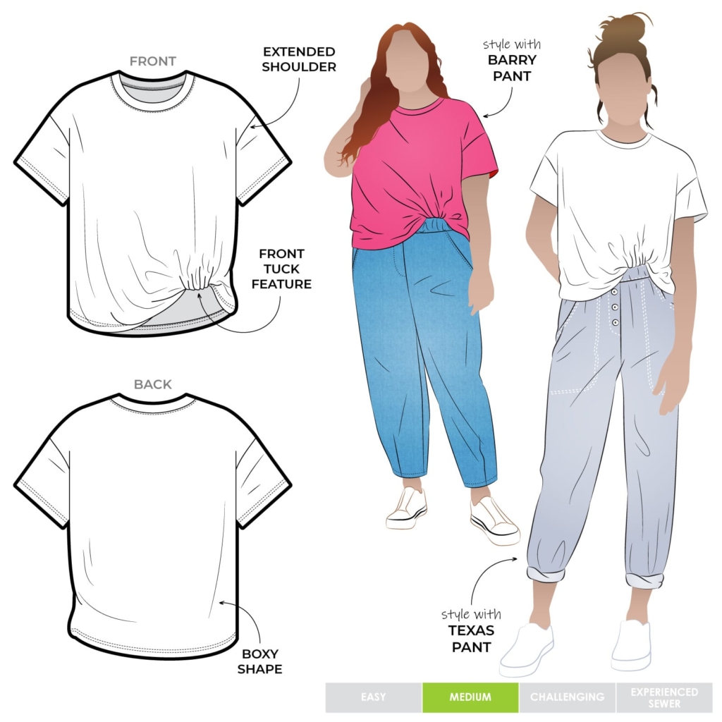 Kempsey Knit Top Sewing Pattern – Casual Patterns – Style Arc