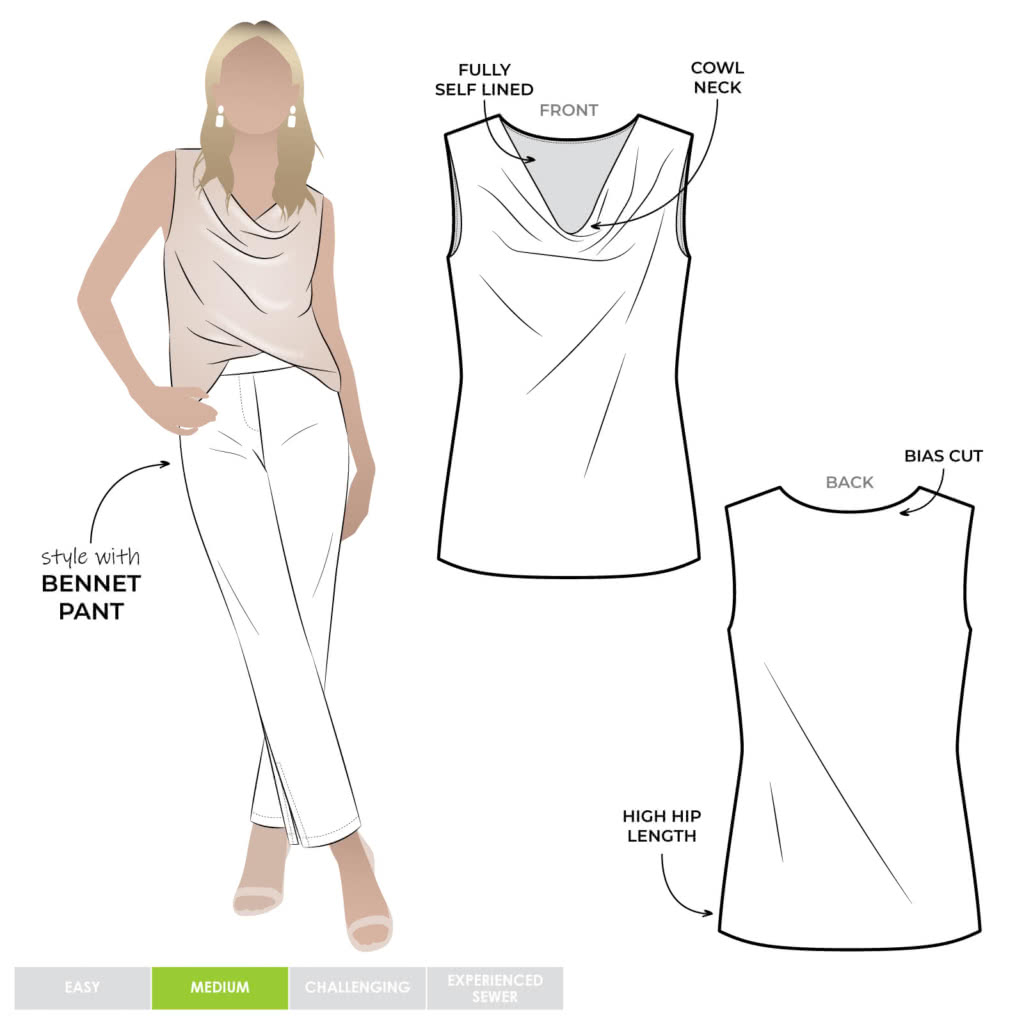 Monroe Woven Top Sewing Pattern – Casual Patterns – Style Arc