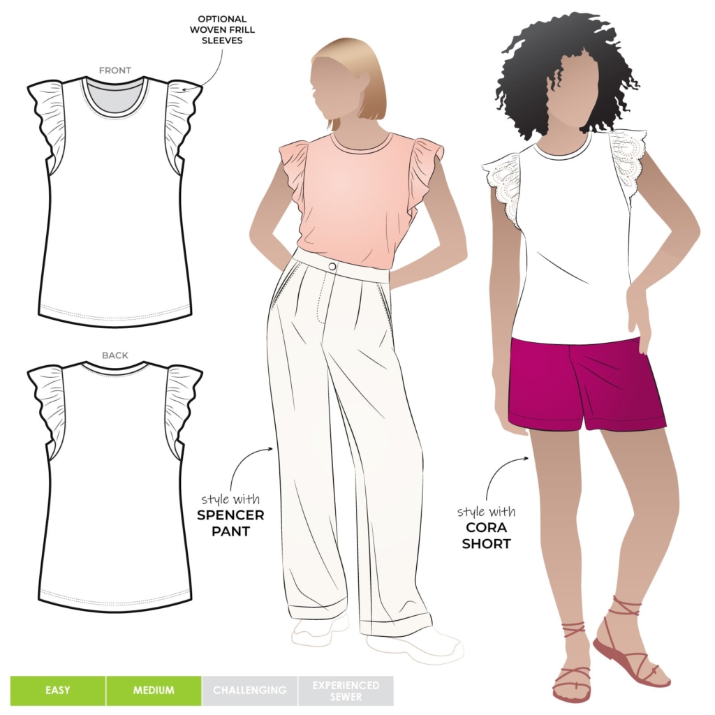 Petal Knit Top Sewing Pattern – Casual Patterns – Style Arc