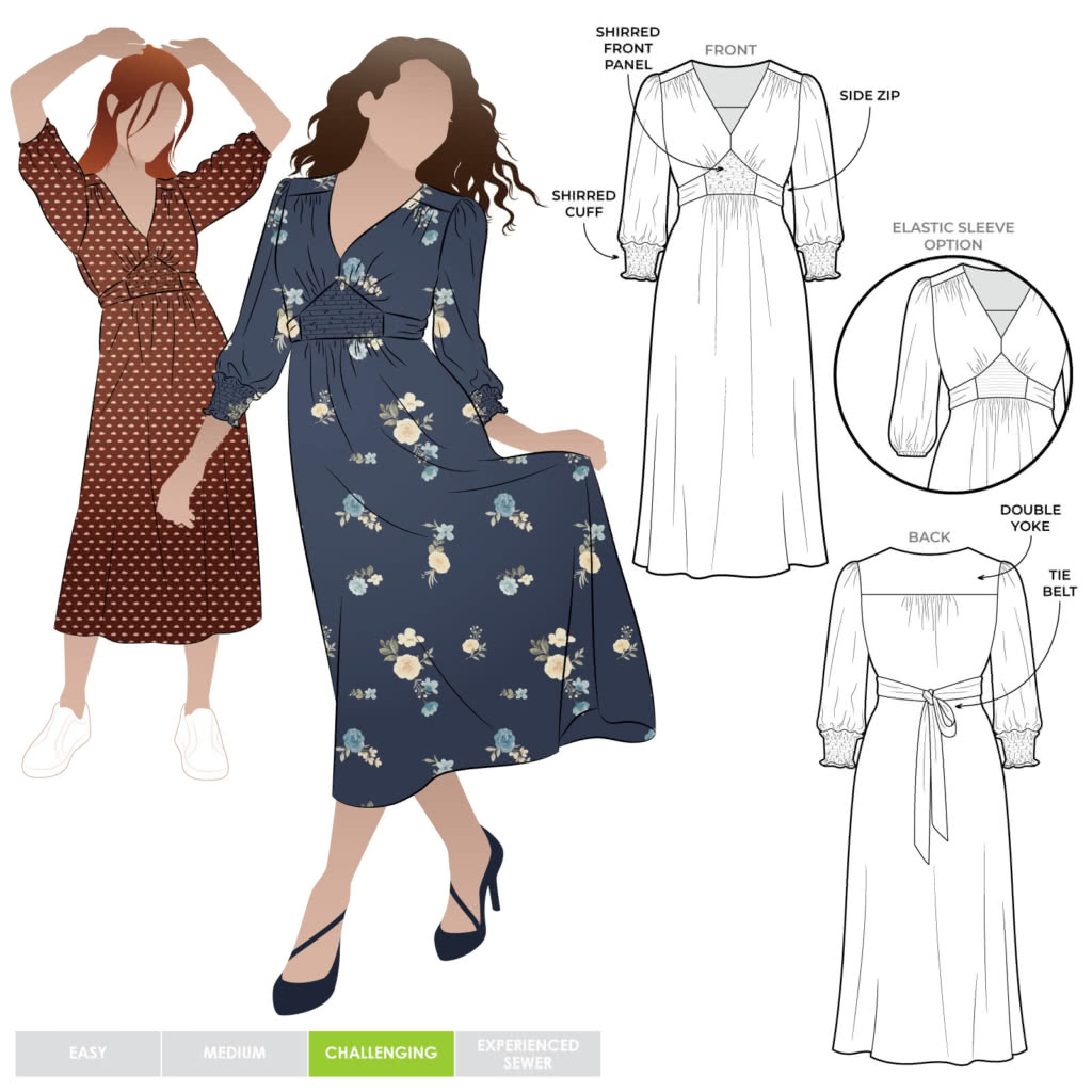 Philomena Woven Dress Sewing Pattern – Semi-formal Patterns – Style Arc