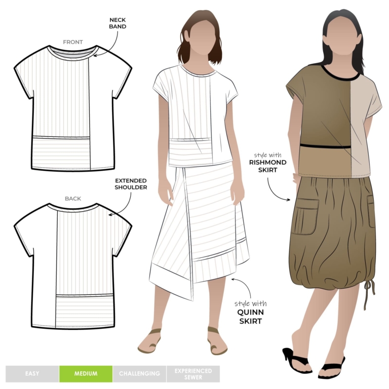 Quinn Woven Top Sewing Pattern – Casual Patterns – Style Arc