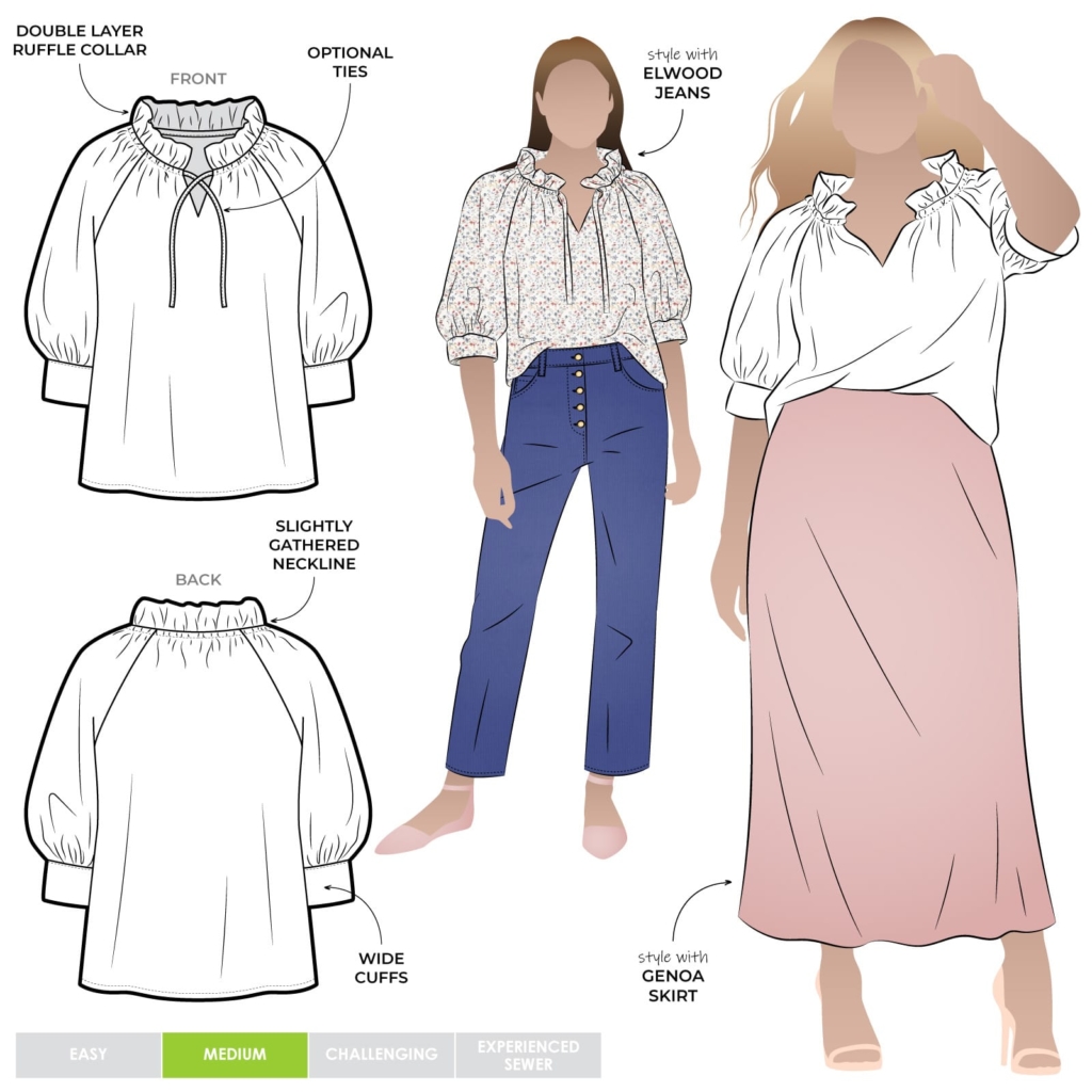 Reynolds Woven Top Sewing Pattern – Casual Patterns – Style Arc