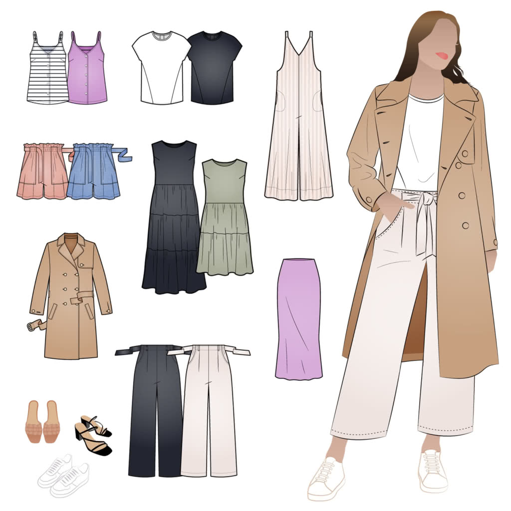 Spring Summer Capsule Wardrobe Bundle – Sewing Pattern Outfits – Style Arc