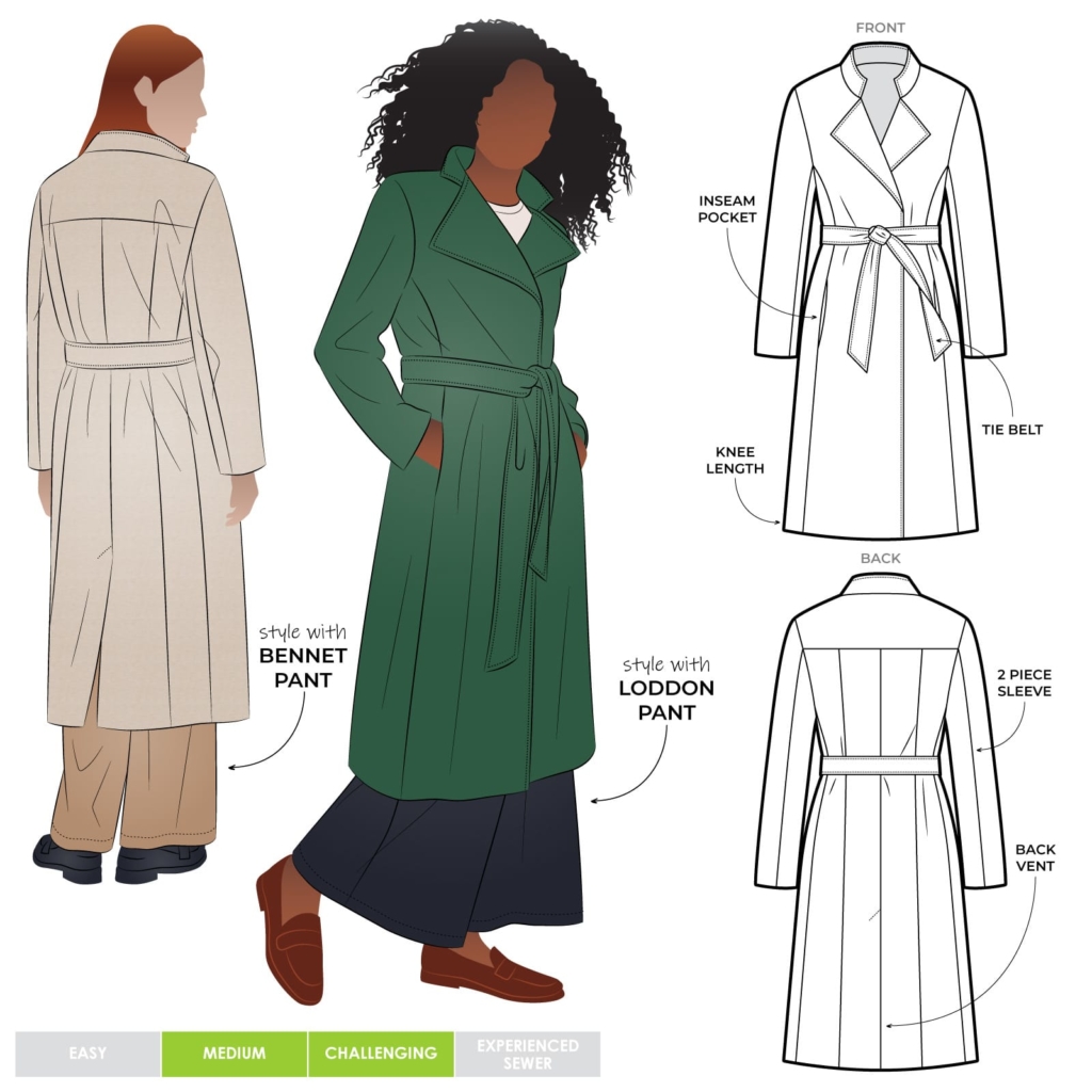 Stella Woven Coat Sewing Pattern – Casual Patterns – Style Arc