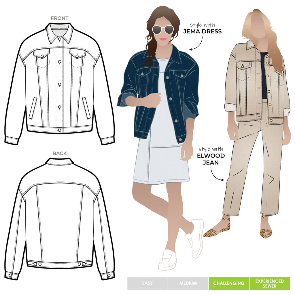 Stevie Jean Jacket Sewing Pattern – Casual Patterns – Style Arc
